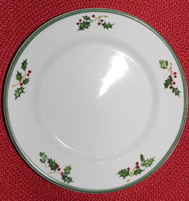 CHRISTOPHER RADKO HOLIDAY CELEBRATIONS Dessert Plate Holly Ceramic ...