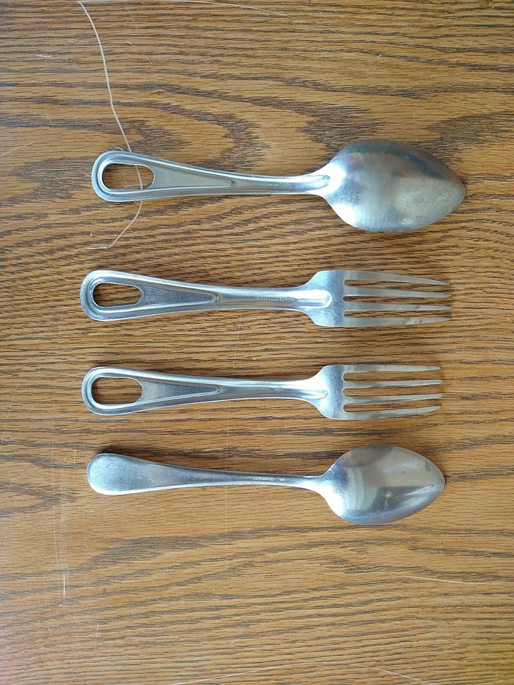 GENUINE USGI ARMY MILITARY USMC MESS KIT SPOON, 2 FORKS & 1 MORE SPOON ...