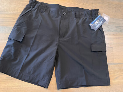 V46 Performance Golf Shorts Black Athletic Stretch Flat Front UV MENS ...