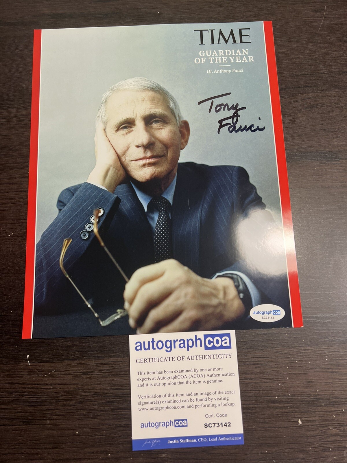 Dr Anthony Tony Fauci Signed 8x10 Photo Time Magazine Acoa Coa SC73142 ...
