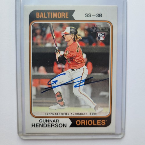 2023 Topps Heritage Real One Auto #ROA-GH GUNNAR HENDERSON RC Autograph ...