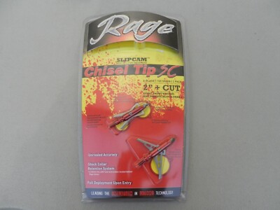 NIP Rage Chisel Tip 2 Blade Sc 100 Grain Broad Head Factory 2"+ Slip ...
