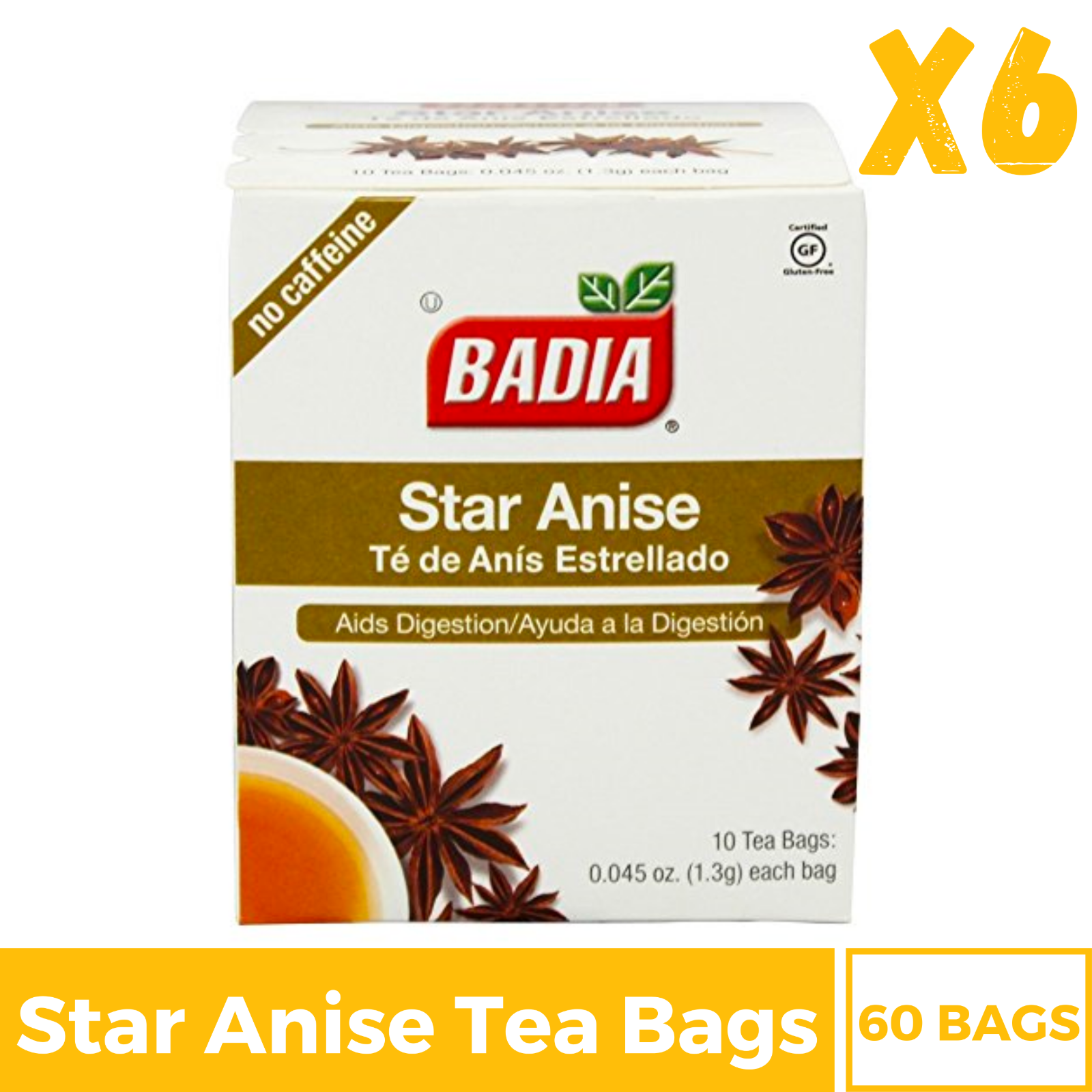 60 Bags, Badia Star Anise Tea Bags Natural Herbs Natural Slimming ...