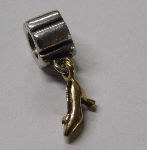 Pandora 14K Gold High Heel Shoe Dangle Charm on Sterling Bead 790349 ...