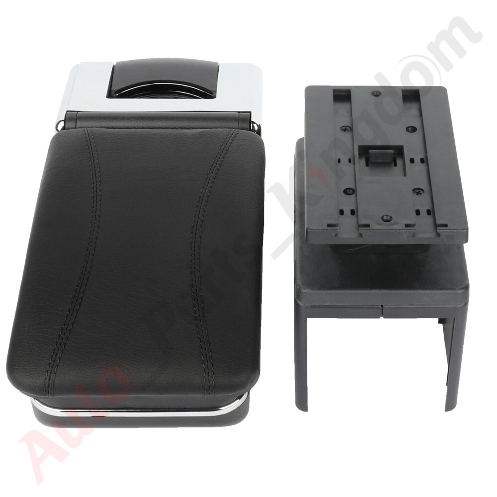 Black Leather Center Console Armrest Storage Box Central Container ...