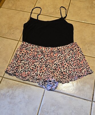 VICTORIAS SECRET PINK LEOPARD SHORTS + TANK TOP PAJAMA SET LARGE FREE ...