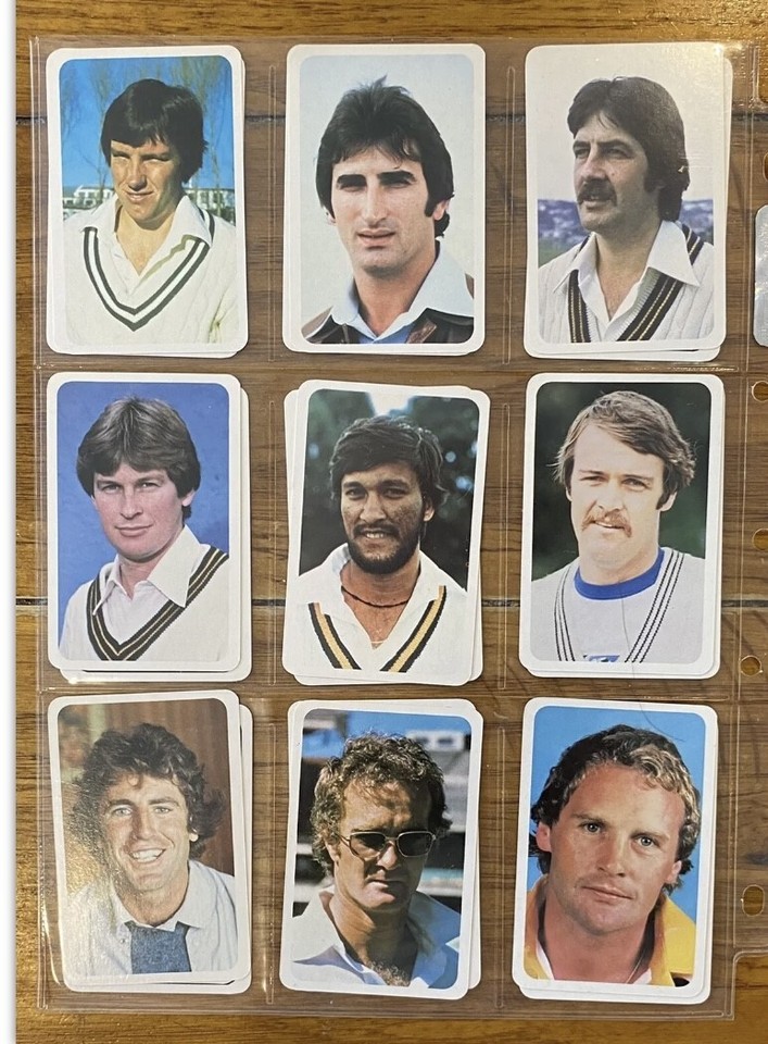 Various cricket card POG and sticker base sets Scanlens Stimorol Futera ...
