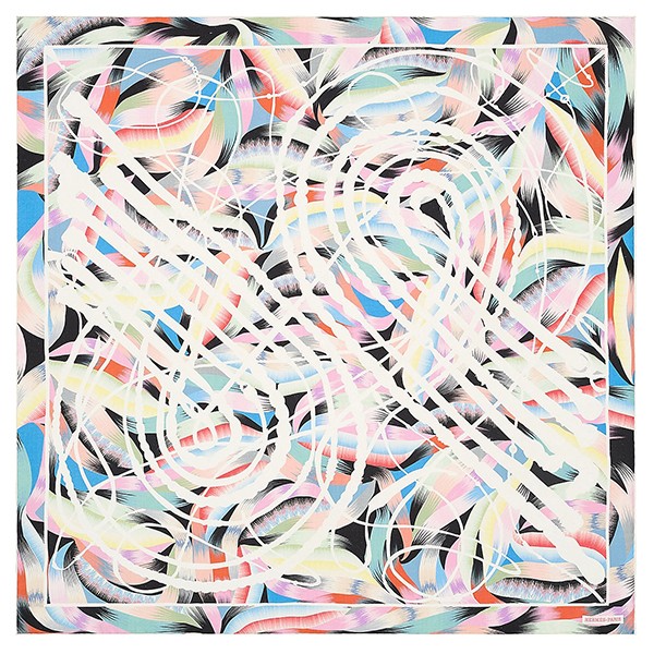 HERMES Kare 90 Kyoto Marble Whip and Grip Silk Scarf … - Gem