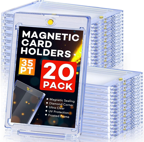 20 PCS Magnetic Card Holder, 35Pt One Touch Card Holder for Baseball ...
