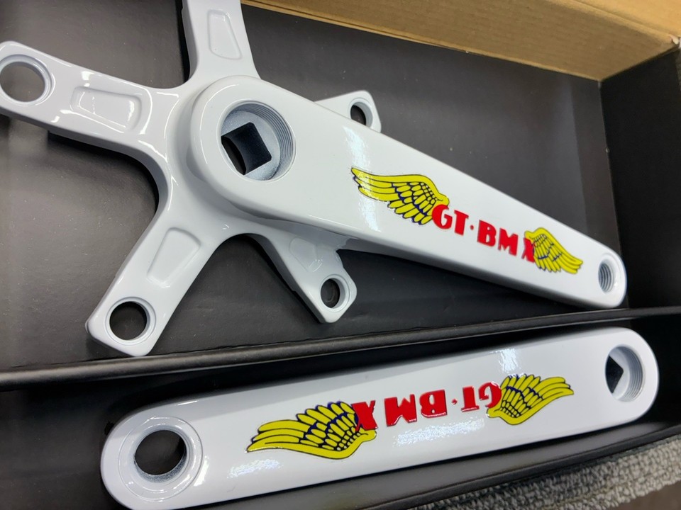 Pro Max 170mm SQ Taper 110bcd GT Style Old School Bmx White | eBay