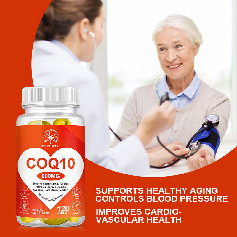 CoQ10 Coenzyme Q10 600mg Capsules Heart Health & Function Energy ...