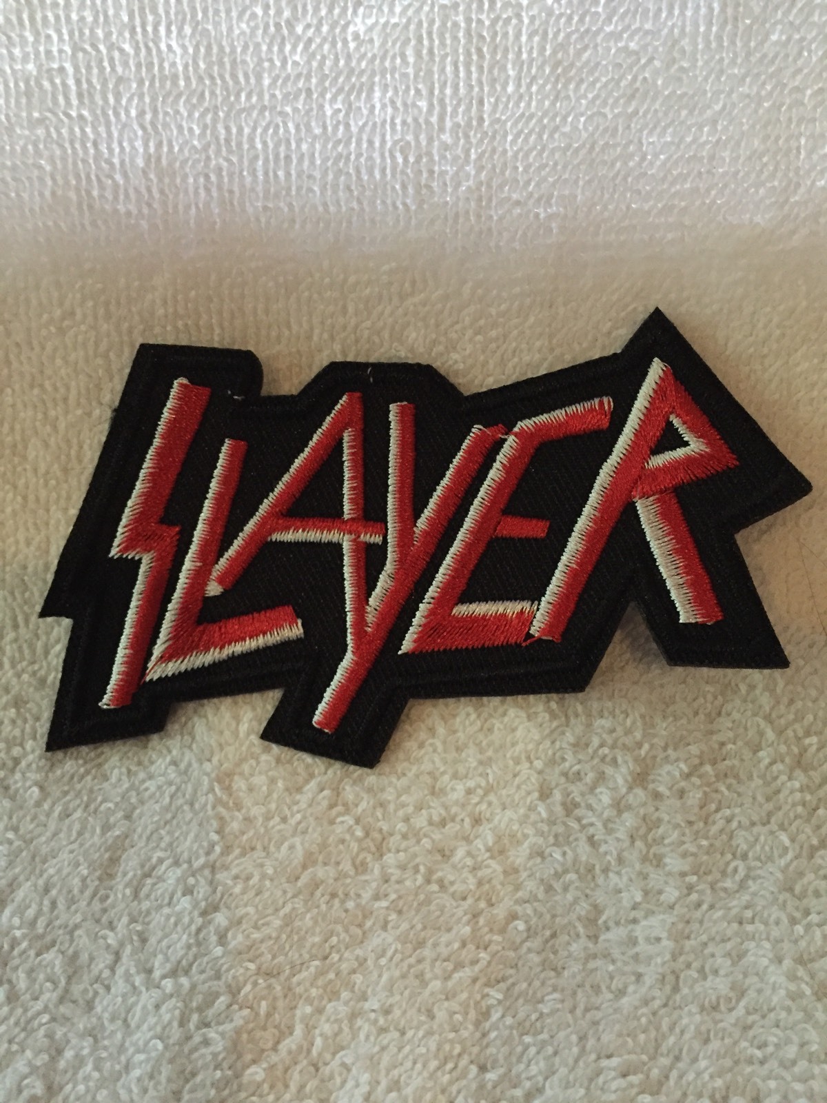 SLAYER ROCK BAND LOGO Soft EMBROIDERED NEW Iron/Sew on PATCH FREE ...