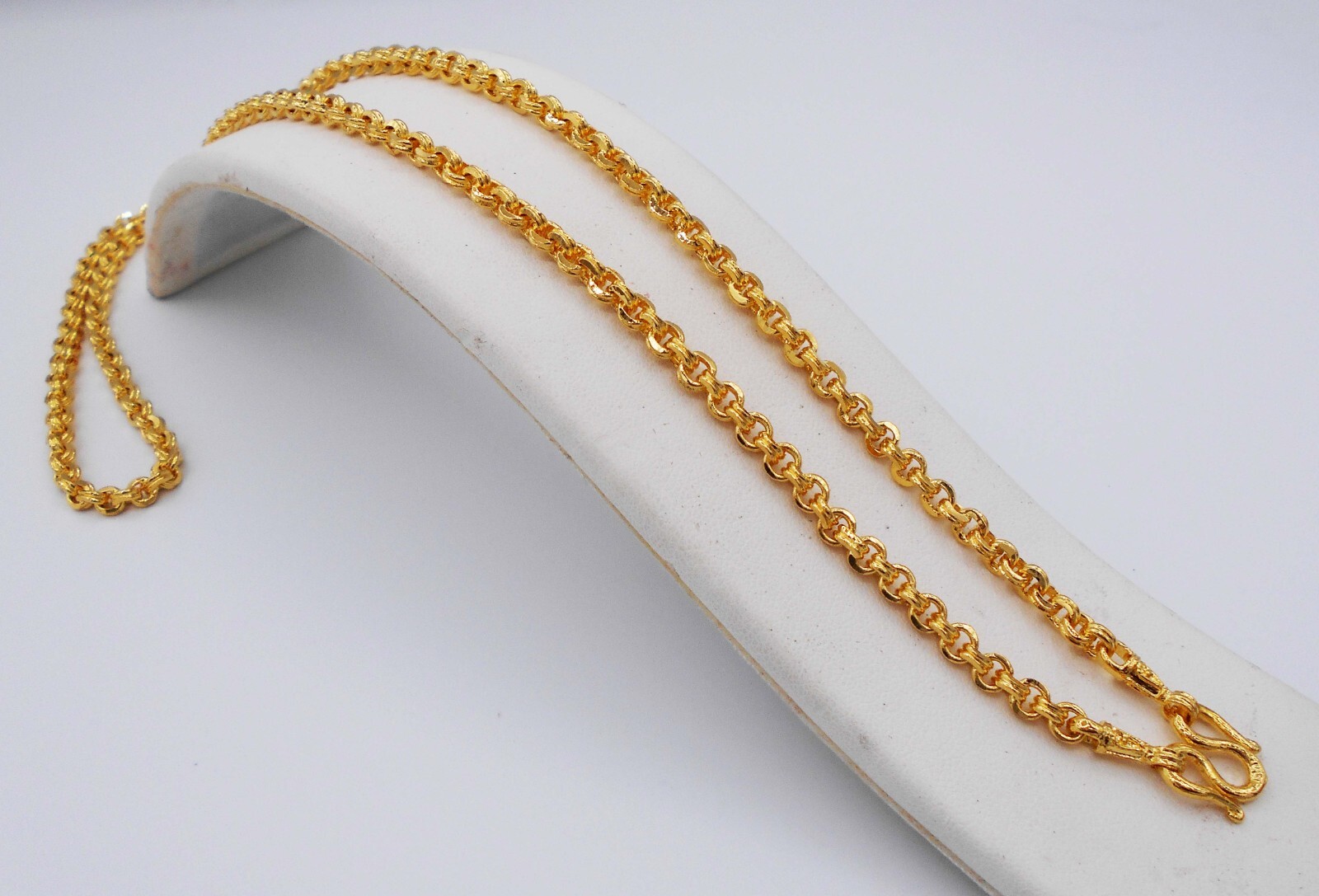 4 MM Chain Necklace 23K 24K Thai Baht Yellow Gold GP Filled 24 inch ...
