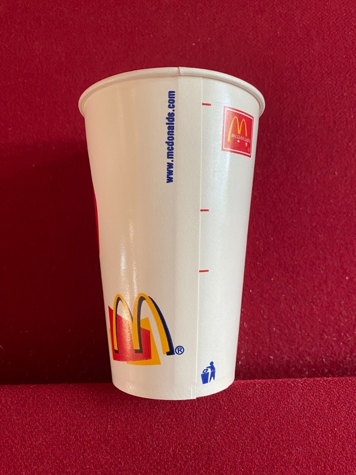 2001, McDonald's, "Un-Used", Ronald McDonald Paper Cup (Scarce ...