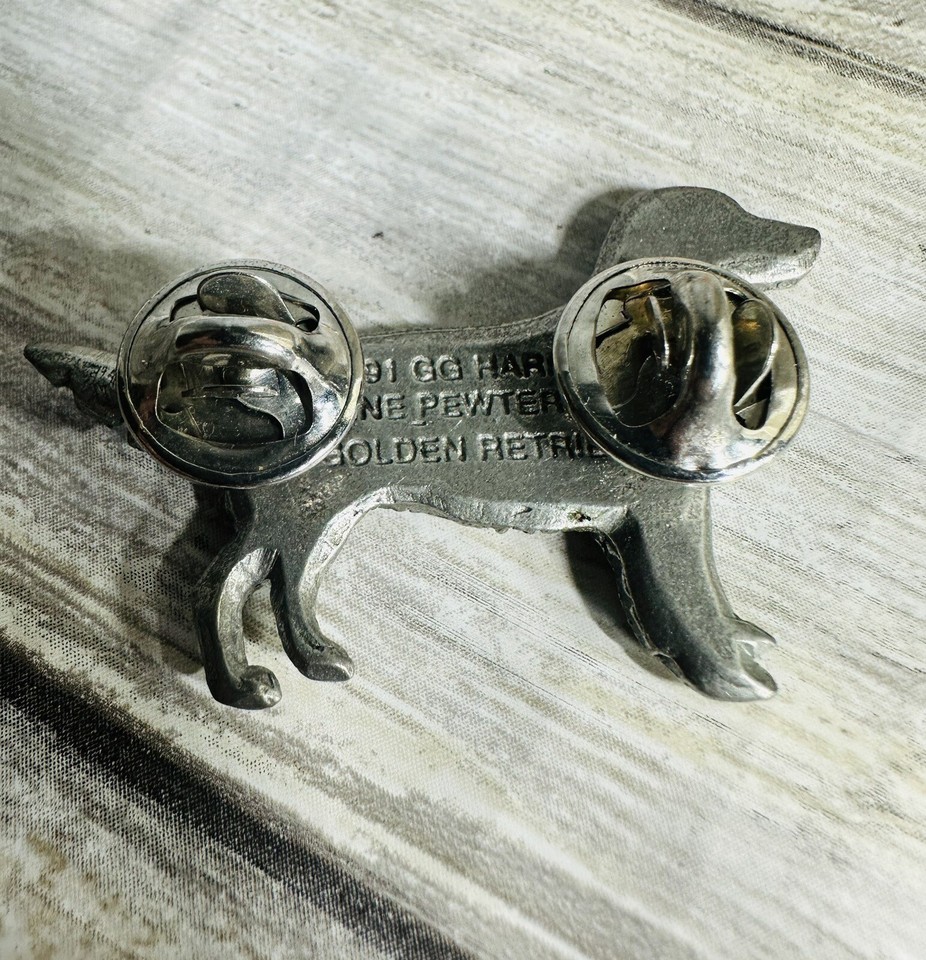 Golden Retriever Pin Fine Pewter Lapel Pin GG Harris 1.75 Inches | eBay