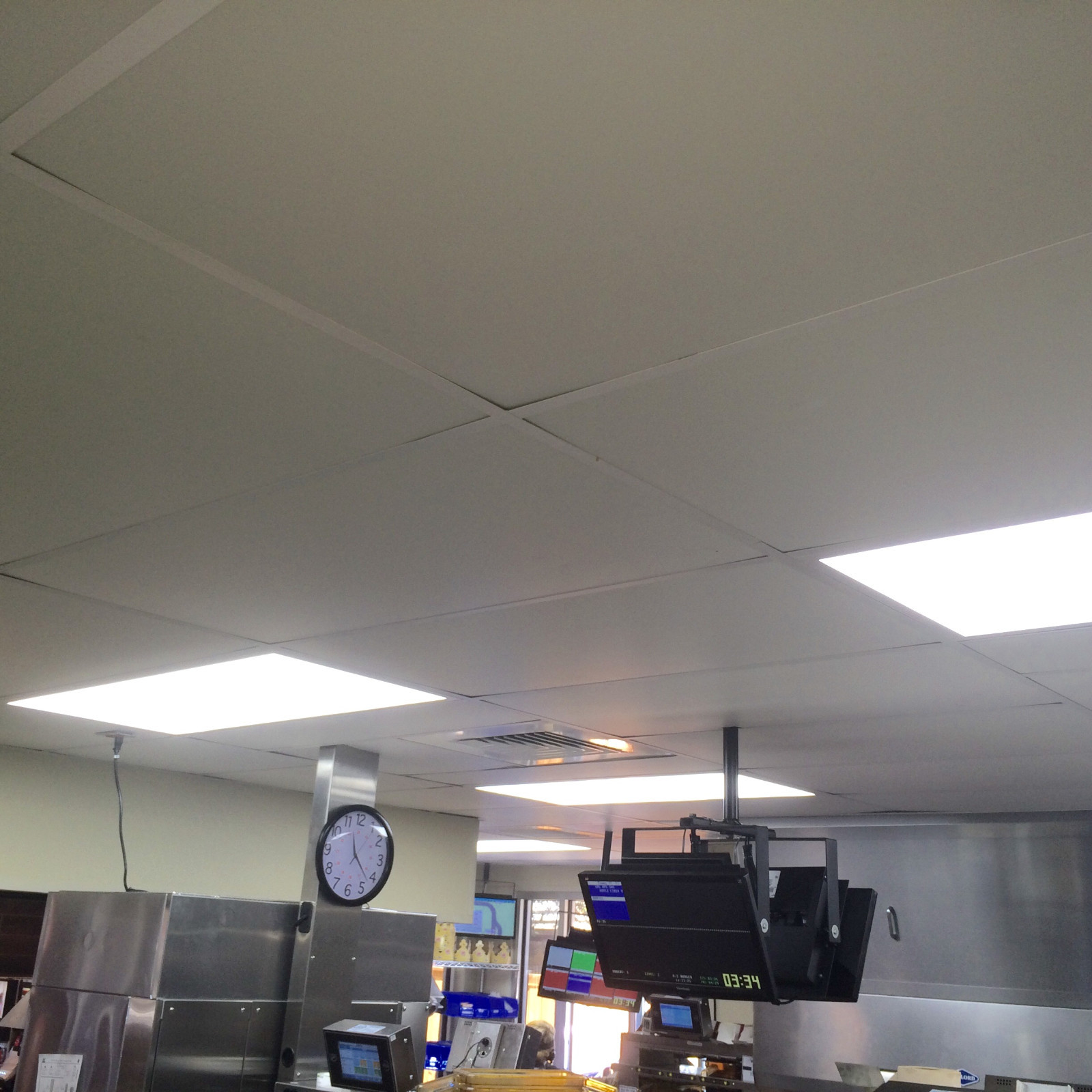 Washable PVC Ceiling Tiles - EcoTile Smooth 2' x 4' White Lay-in One 2 ...