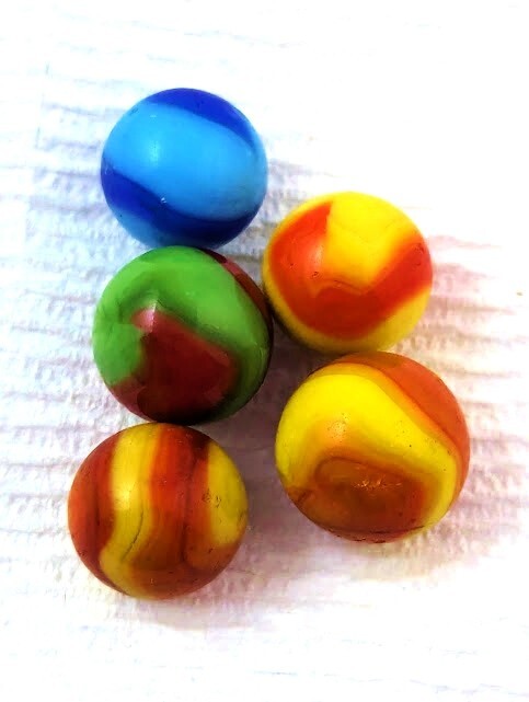 Collection of Akro Agate Corkscrew Prize Name Marbles, Vintage Marbles ...