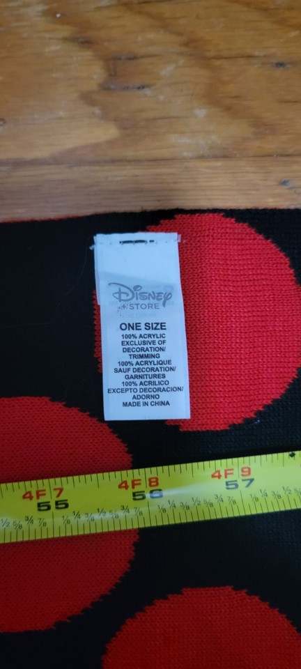 Original Disney Store Red/Black Minnie Mouse Scarf Women Teen 58" | eBay