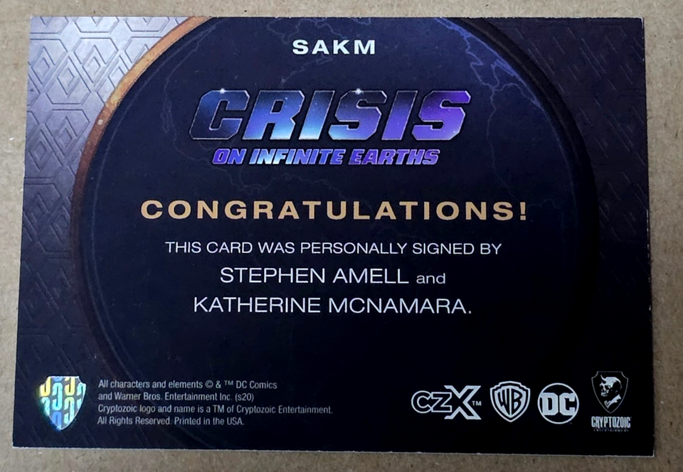 CZX DC Crisis on Infinite Earths Stephen Amell Mcnamara Autograph 37/40 ...