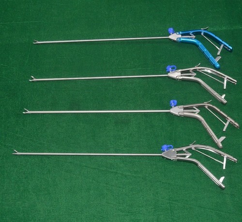 4Pc Laparoscopic Needle Holder Straight Curved Jaw Surgical Autoclave ...