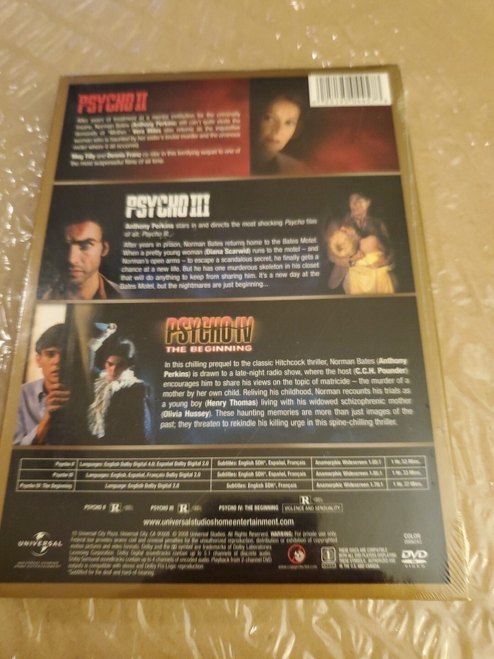 Psycho Triple Feature DVD New Still Sealed Anthony Perkins | eBay