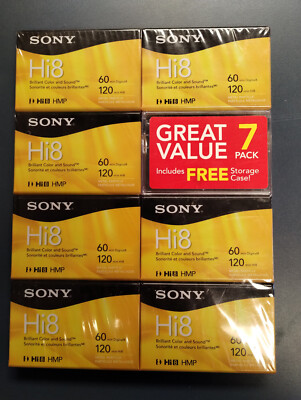 Sony Hi8 HMP 7 TAPES 120 min Hi8, 60 min Digital 8 - SEALED in original ...