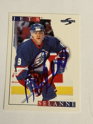 Teemu Selanne 1995-96 Score Authentic Signed Autograph Card Winnipeg ...