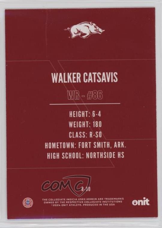 2024 Onit Athlete University of Arkansas Razorbacks Walker Catsavis #B ...