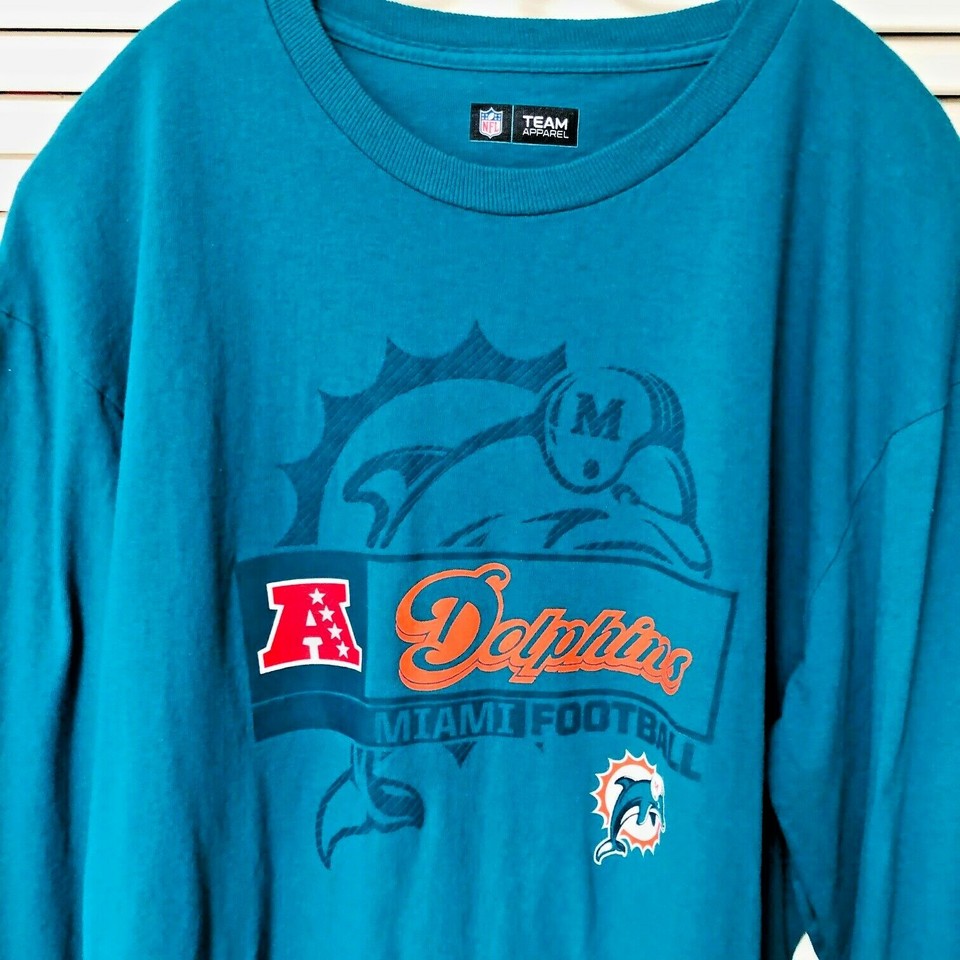 Miami Dolphins NFL Team Apparel T-Shirt Men's L Long Sleeve Spell Out ...
