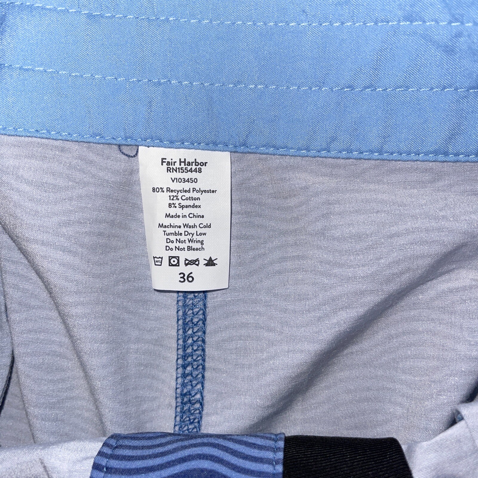 Fair Harbor Nautilus Board Shorts Blue Waves Short size 36 | eBay