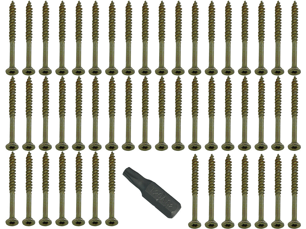 New 120 X Torx - Fast Screws Csk Easy Woodscrew Yzp + Free Bit 4.5 X 70 ...