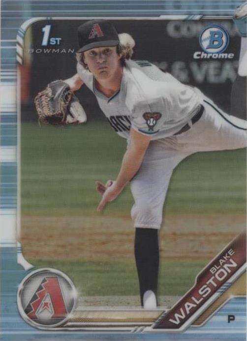 2019 Bowman Draft - Chrome Blake Walston #BDC-12 Sky Blue Refractor (RC ...