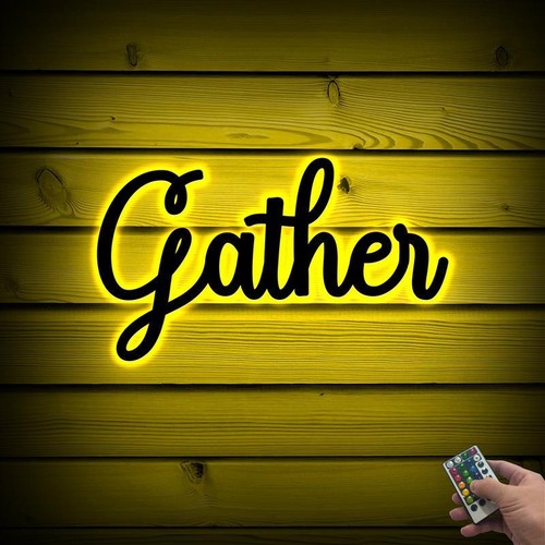 Gather cutout sign | Gather sign | Gather word cut out, Gather Metal ...
