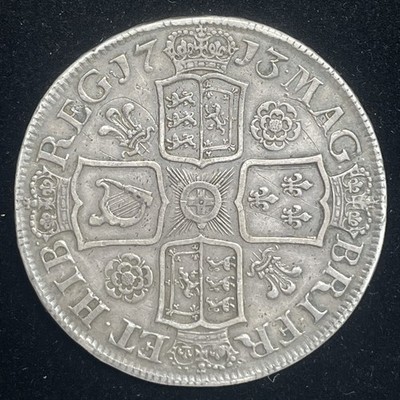 1713 GREAT BRITAIN ROSES & PLUMES CROWN QUEEN ANNE - Silver coin | eBay UK