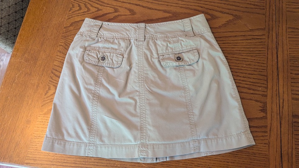 Sonoma Tan Khaki Cotton Skort Button Front Flap Pockets Excellent Sz 6 ...