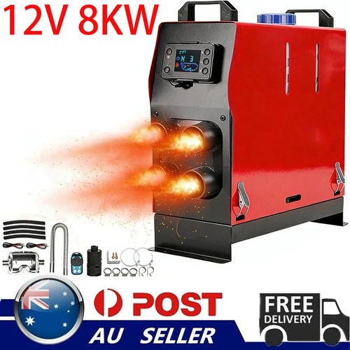 8KW 12V Portable Diesel Heater Air Thermostat Deisel Caravans Motorhome ...