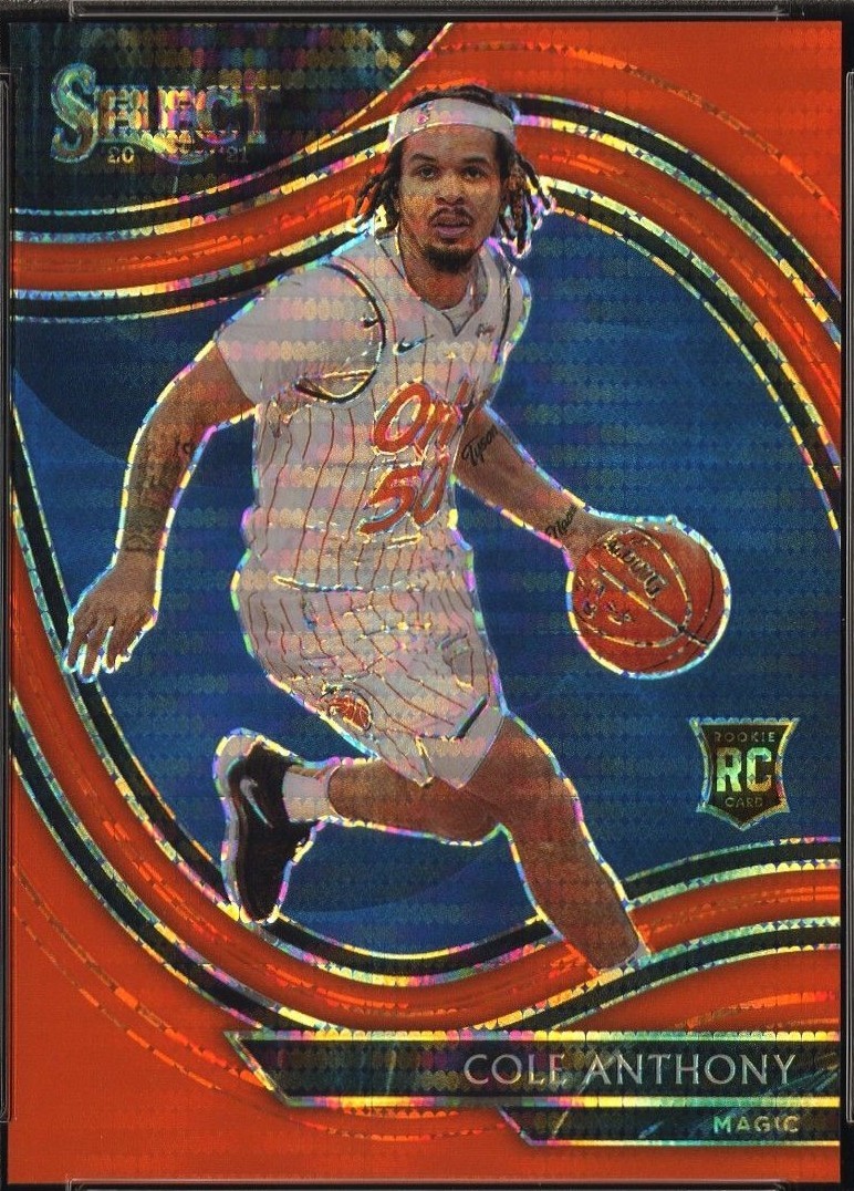 2020-21 Panini Select - Courtside Cole Anthony #286 Neon Orange Pulsar ...