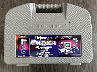 Micro Science Deluxe Microscope Set W/ Travel Case | eBay