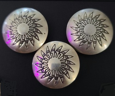 Set Of Three Native American Sterling Silver Button Covers | eBay