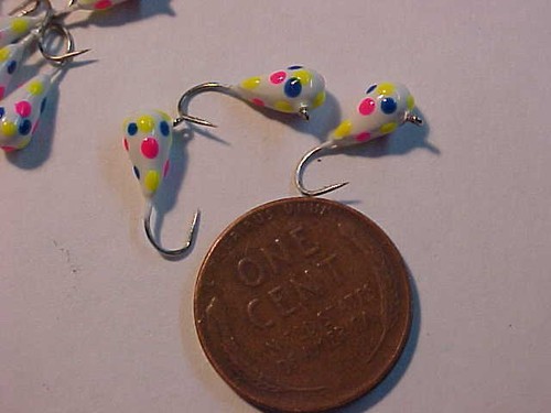 12 NEW 4mm WONDER BREAD TUNGSTEN JIGS SIZE 12 HOOKS ICE FISHING SUPER ...