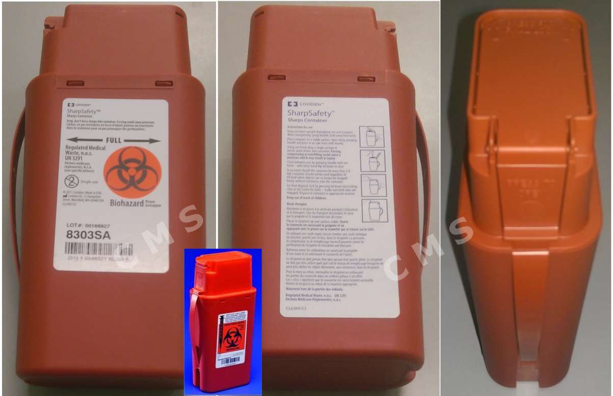 COVIDIEN KENDALL SharpSafety Transportable Flip Top Sharps Container ...