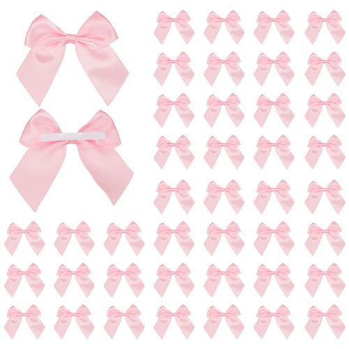 Mini Satin Ribbon Bows with Double-Sided Tape 3 Inch DIY (60 Pack, Pink ...