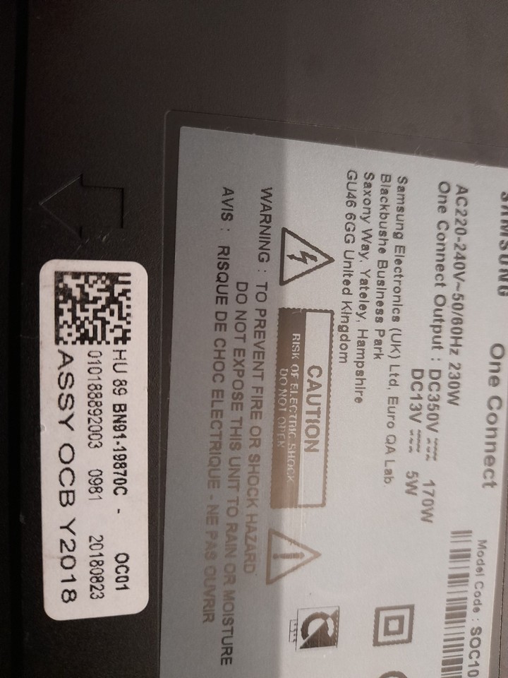 2X SAMSUNG ONE CONNECT BOXES (SPARES AND REPAIRS) BN91-19870C BN91 ...
