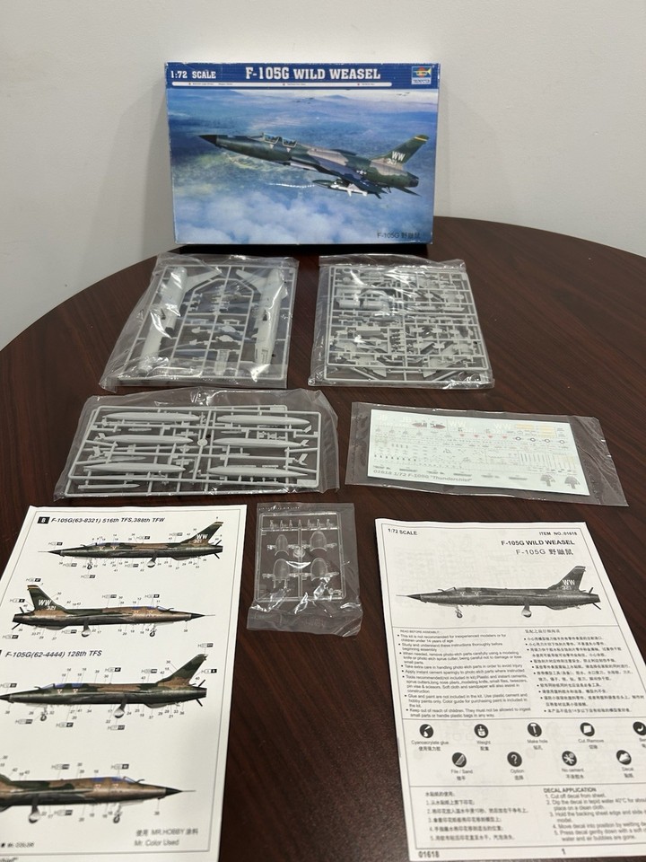 TRUMPETER F-105G Wild Weasel Model Kit 1/72 Scale Factory Bagged Parts ...