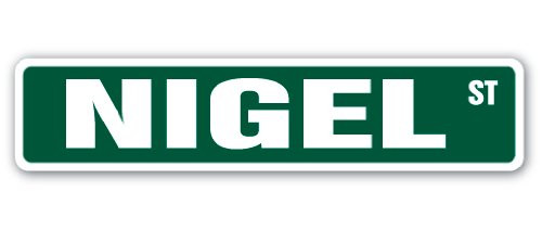 Nigel Street Sign Childrens Name Room Sign | Indoor/Outdoor | 36" Wide ...