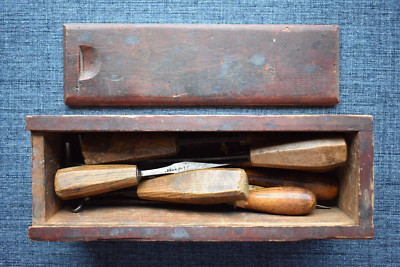 Wood Workers Tools & Box Chisels Triangle Files T-Handle Auger Drills c ...