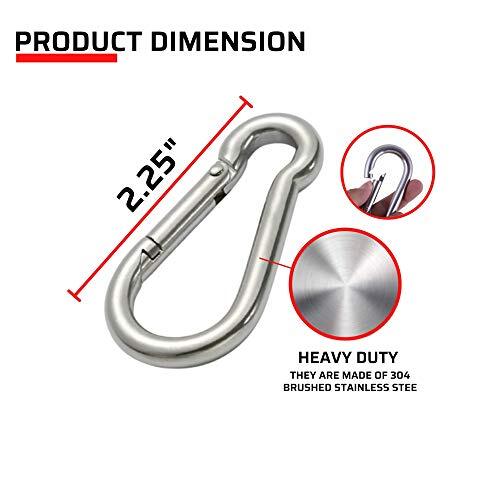 6 Pack Of 2 1/4 Inches Stainless Steel Safety Spring Snap Hook ...