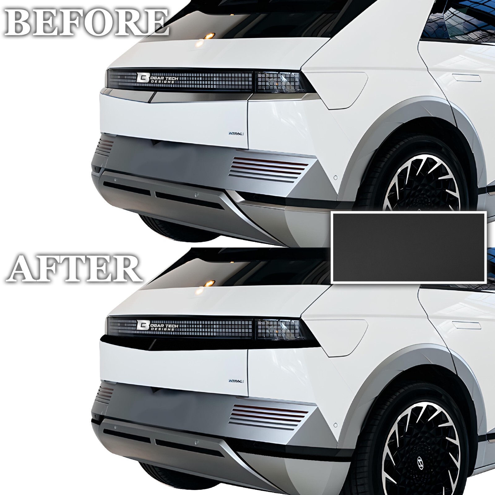 Fit Hyundai Ioniq 5 Rear Bumper Chrome Delete Decal Film Blackout Trim ...