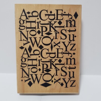 Hampton Art Alpha Collage Alphabet Letters Background Rubber Stamp | eBay