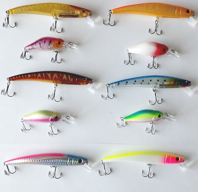 New 10 Fishing Lures Combo , Rattle trap Crankbaits, Wobblers Bass ...